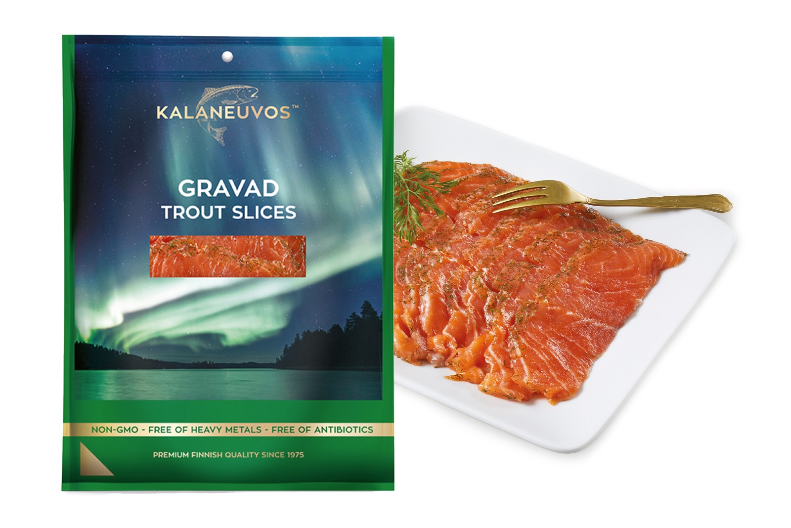 Mazsālīta foreles filejas šķēlēs ar dillēm, saldēta, 150 g - Zivis ...